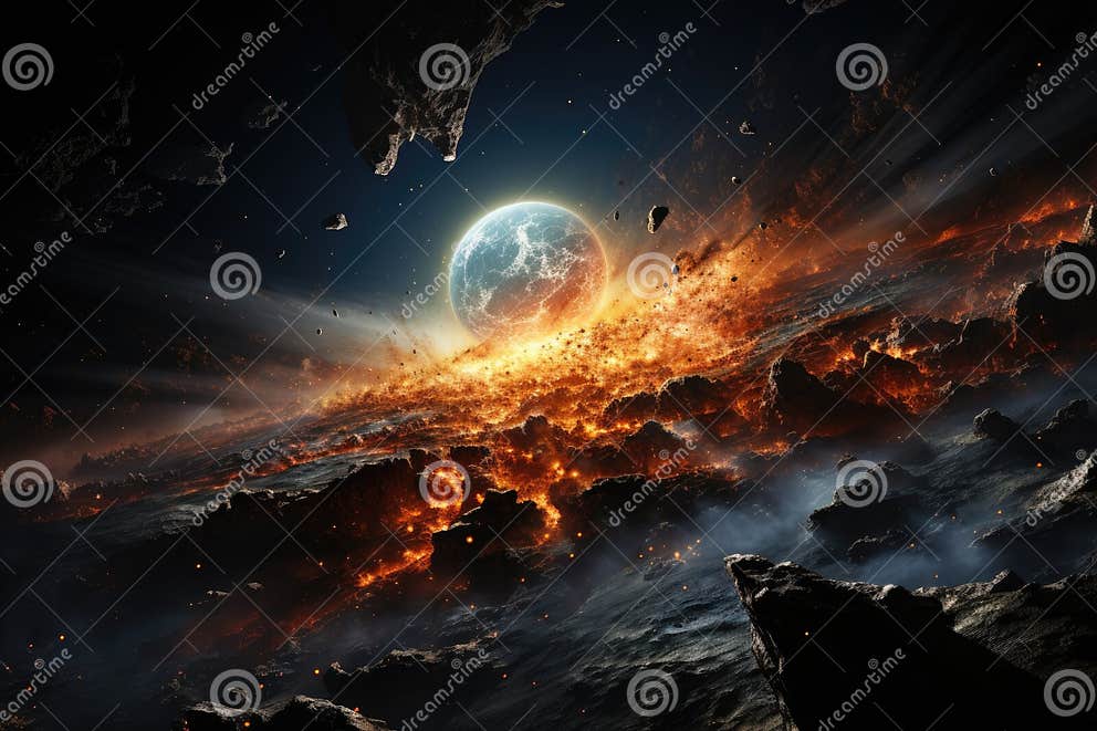 Cosmic Armageddon, Judgment Day of Planet Earth Stock Image - Image of ...