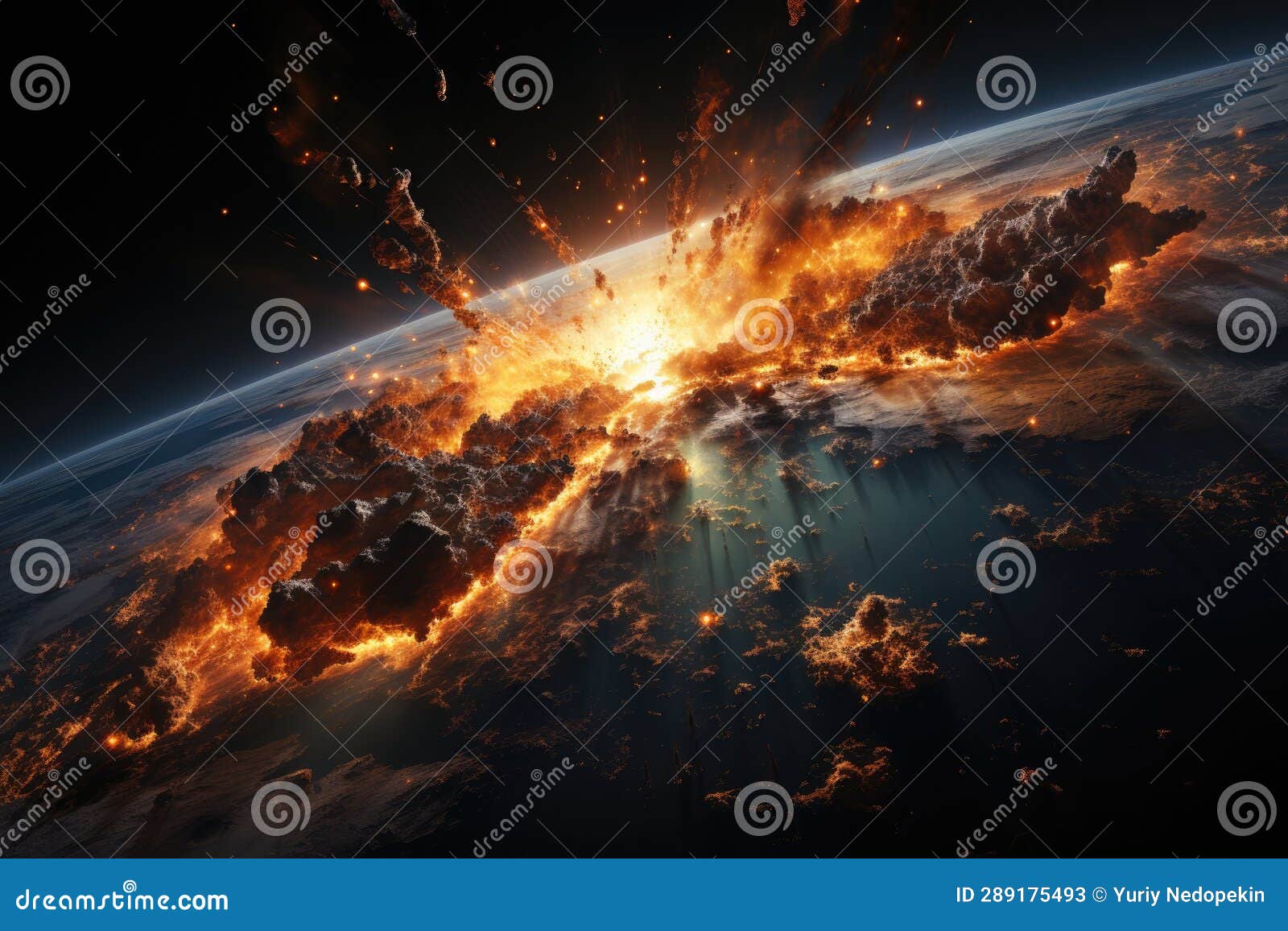 Cosmic Armageddon, Judgment Day of Planet Earth Stock Image - Image of ...