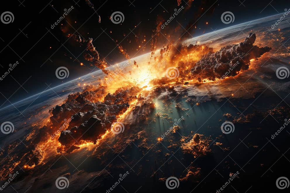 Cosmic Armageddon, Judgment Day of Planet Earth Stock Image - Image of ...