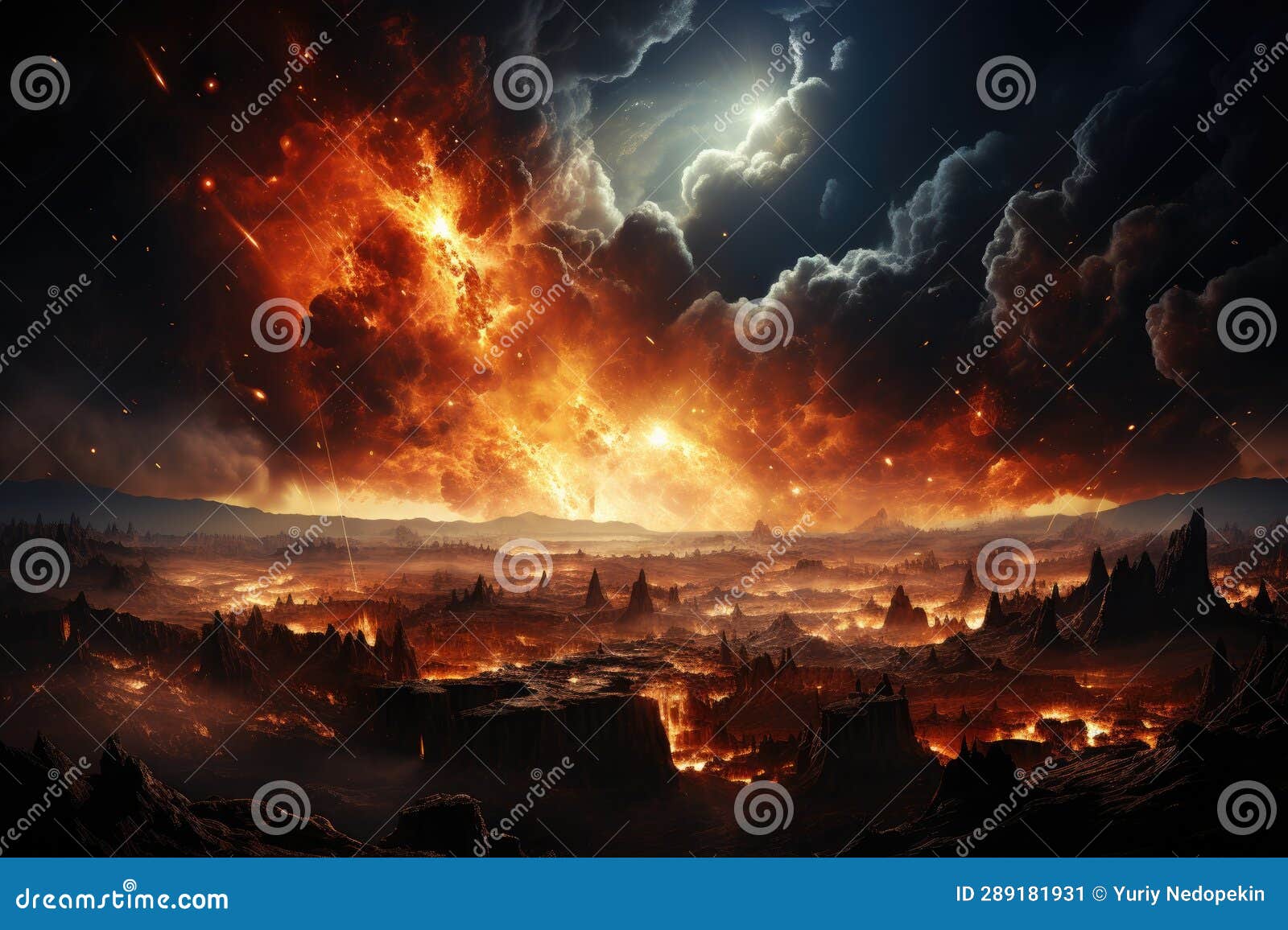 Cosmic Armageddon, Judgment Day of Planet Earth Stock Illustration ...