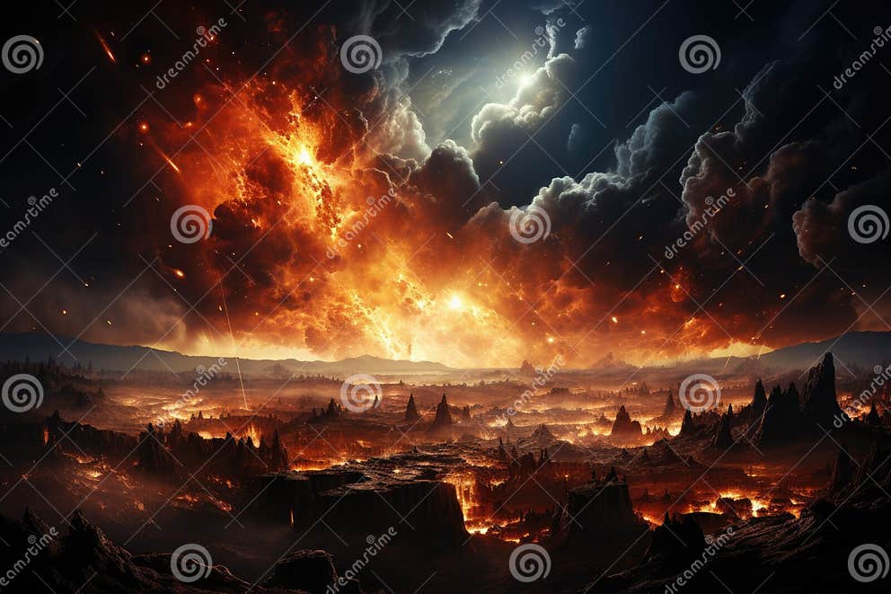 Cosmic Armageddon, Judgment Day of Planet Earth Stock Illustration ...