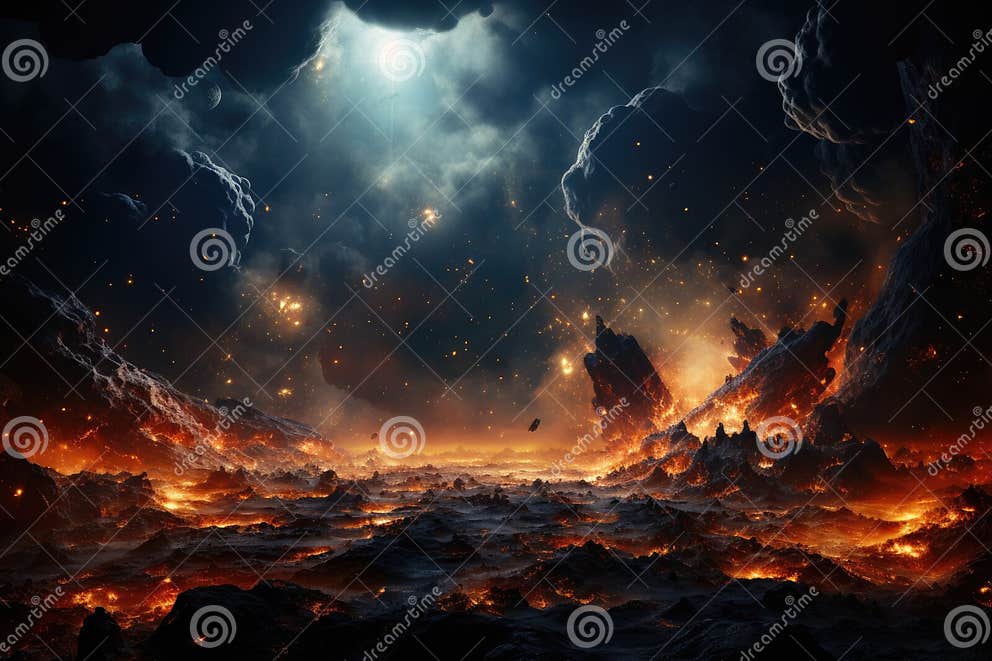Cosmic Armageddon, Judgment Day of Planet Earth Stock Image - Image of ...