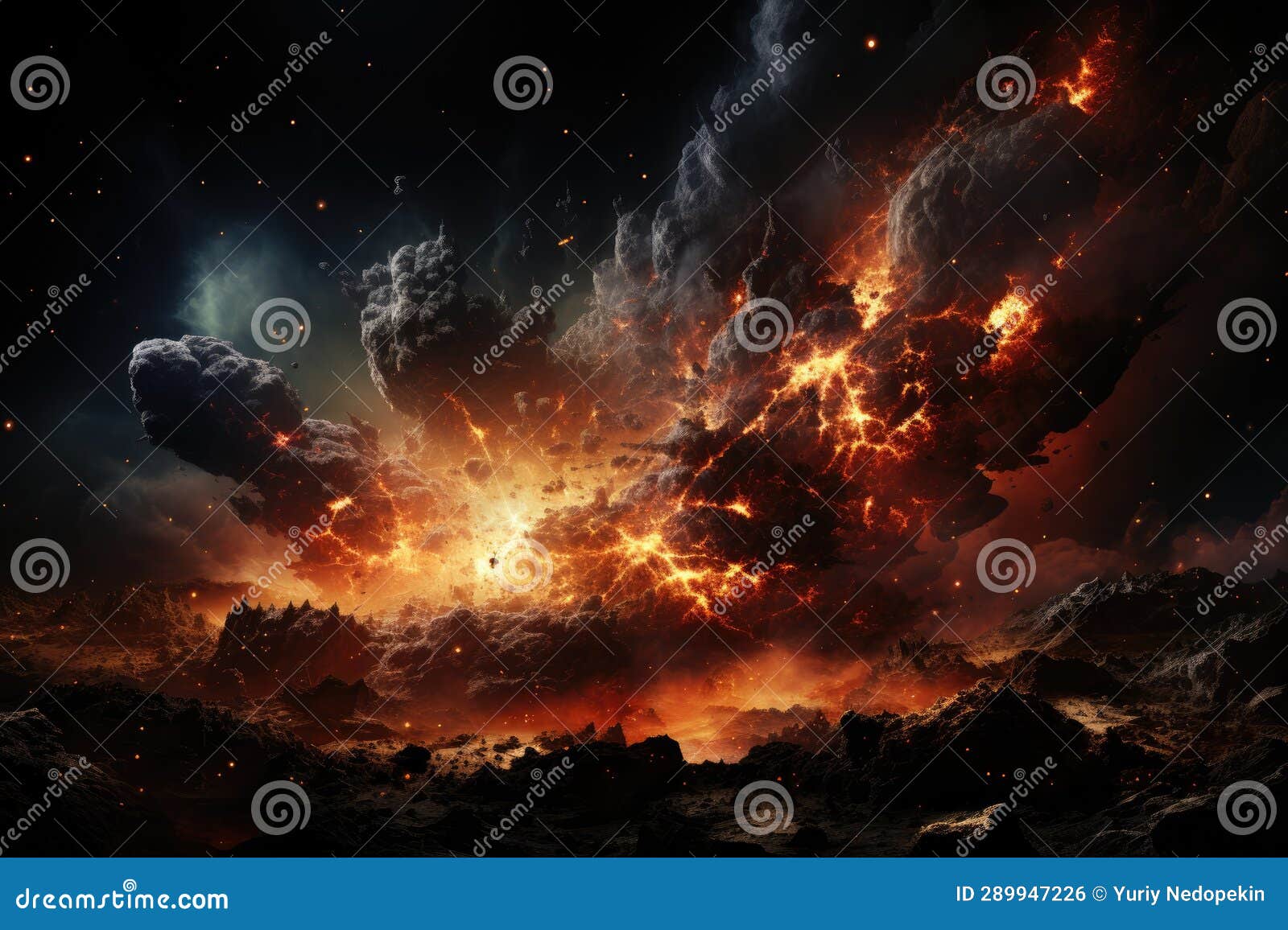 Cosmic Armageddon, Judgment Day of Planet Earth Stock Photo - Image of ...