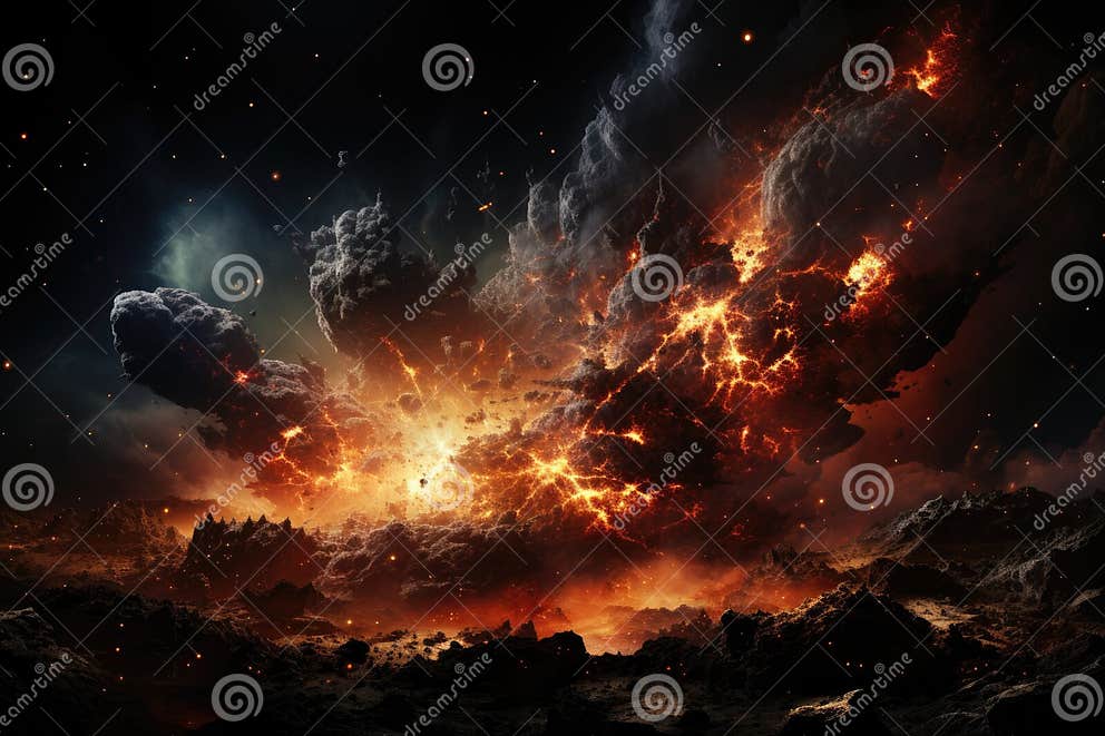 Cosmic Armageddon, Judgment Day of Planet Earth Stock Photo - Image of ...