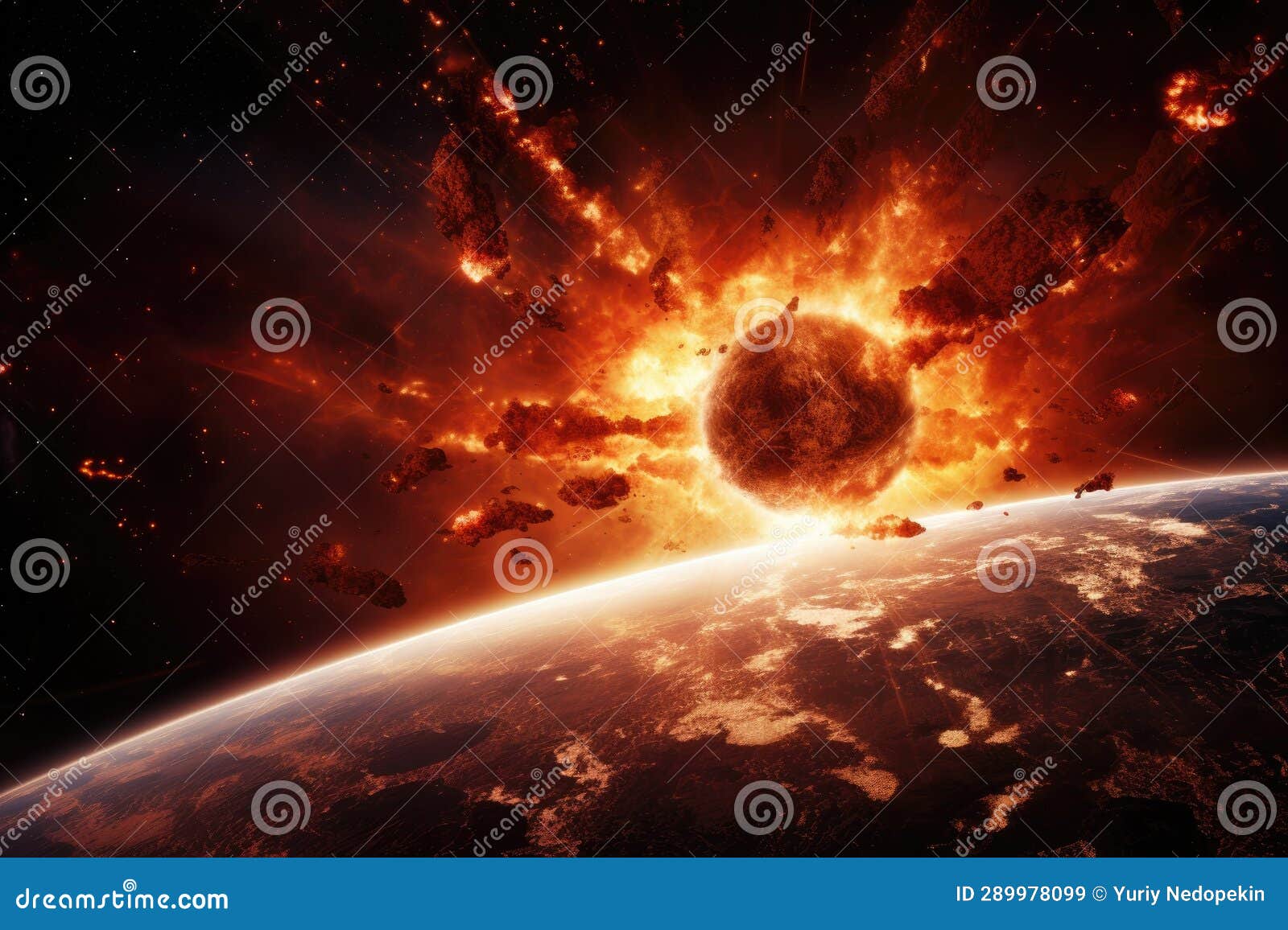 Cosmic Armageddon, Judgment Day of Planet Earth Stock Image - Image of ...