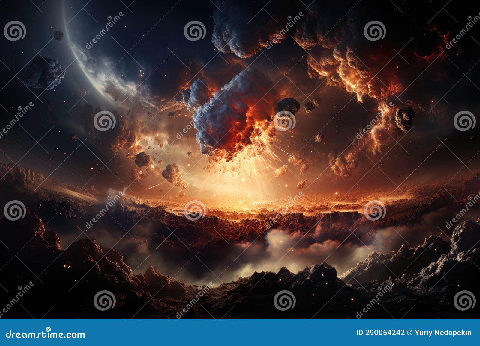 Cosmic Armageddon, Judgment Day of Planet Earth Stock Photo - Image of ...