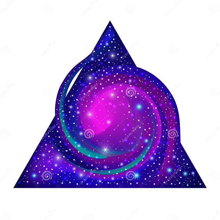 Cosmic Art, Triangle Shape, Galaxy Stock Vector - Illustration of ...