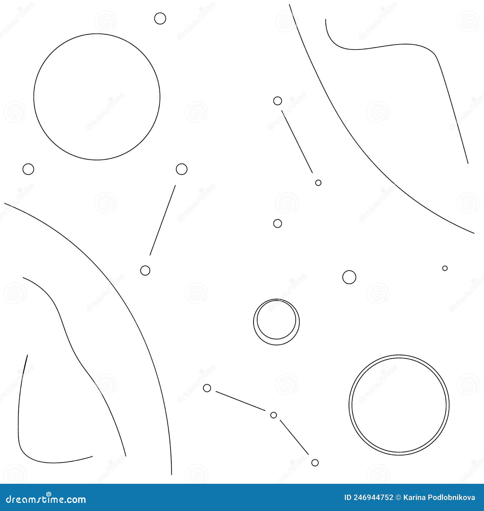 Cosmic Drawing: Stylized Solar System, Orbits, Planets, Space Structure ...