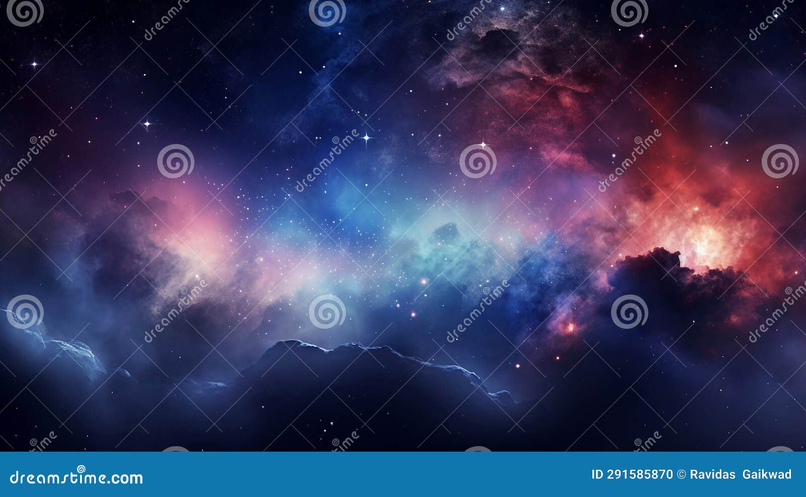 Gleaming Starry Night Background, Minimalist Mockup For Podium Display ...