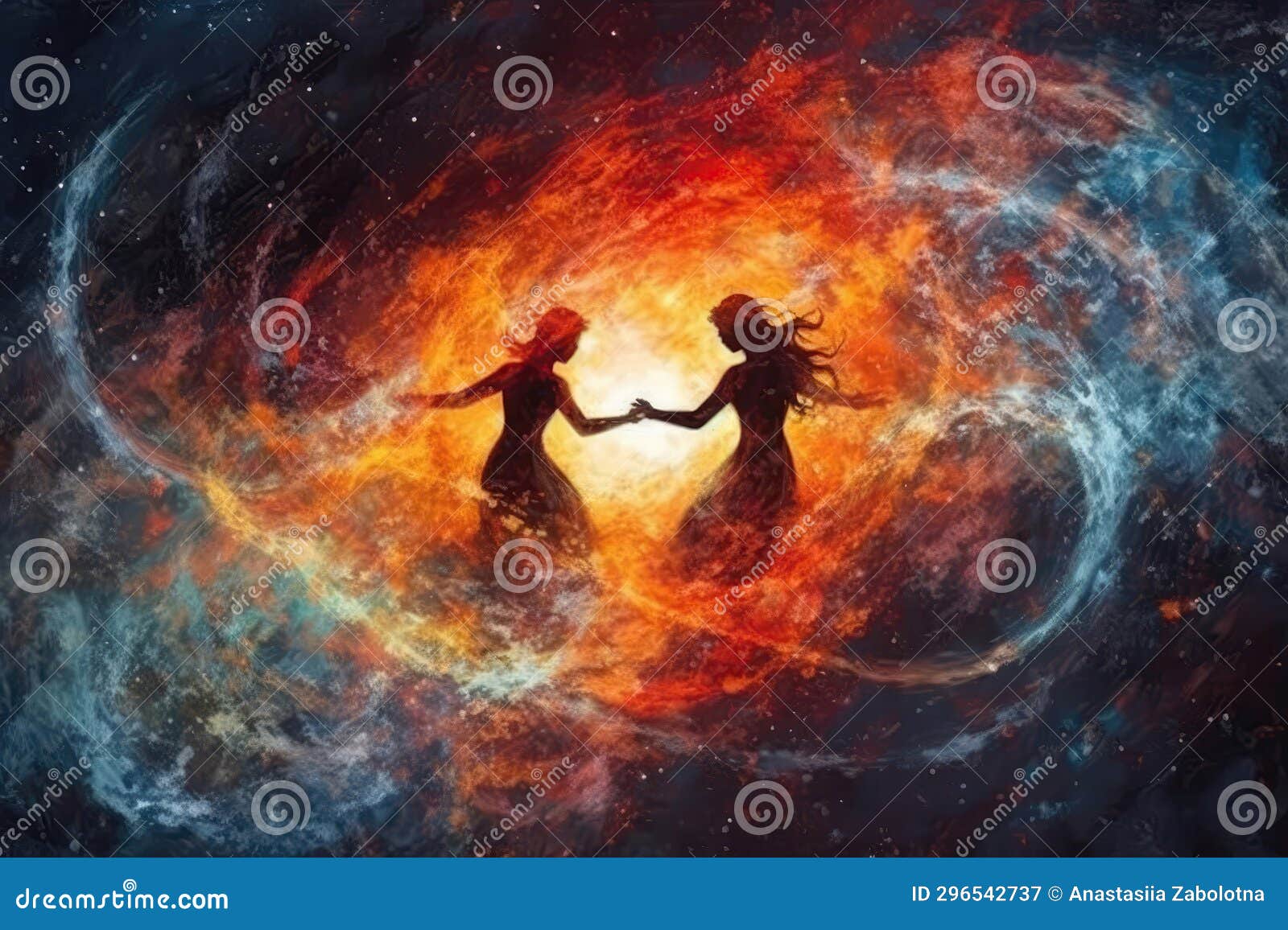 The Cosmic Ballet of Two Galaxies Colliding, Creating Beautiful and ...