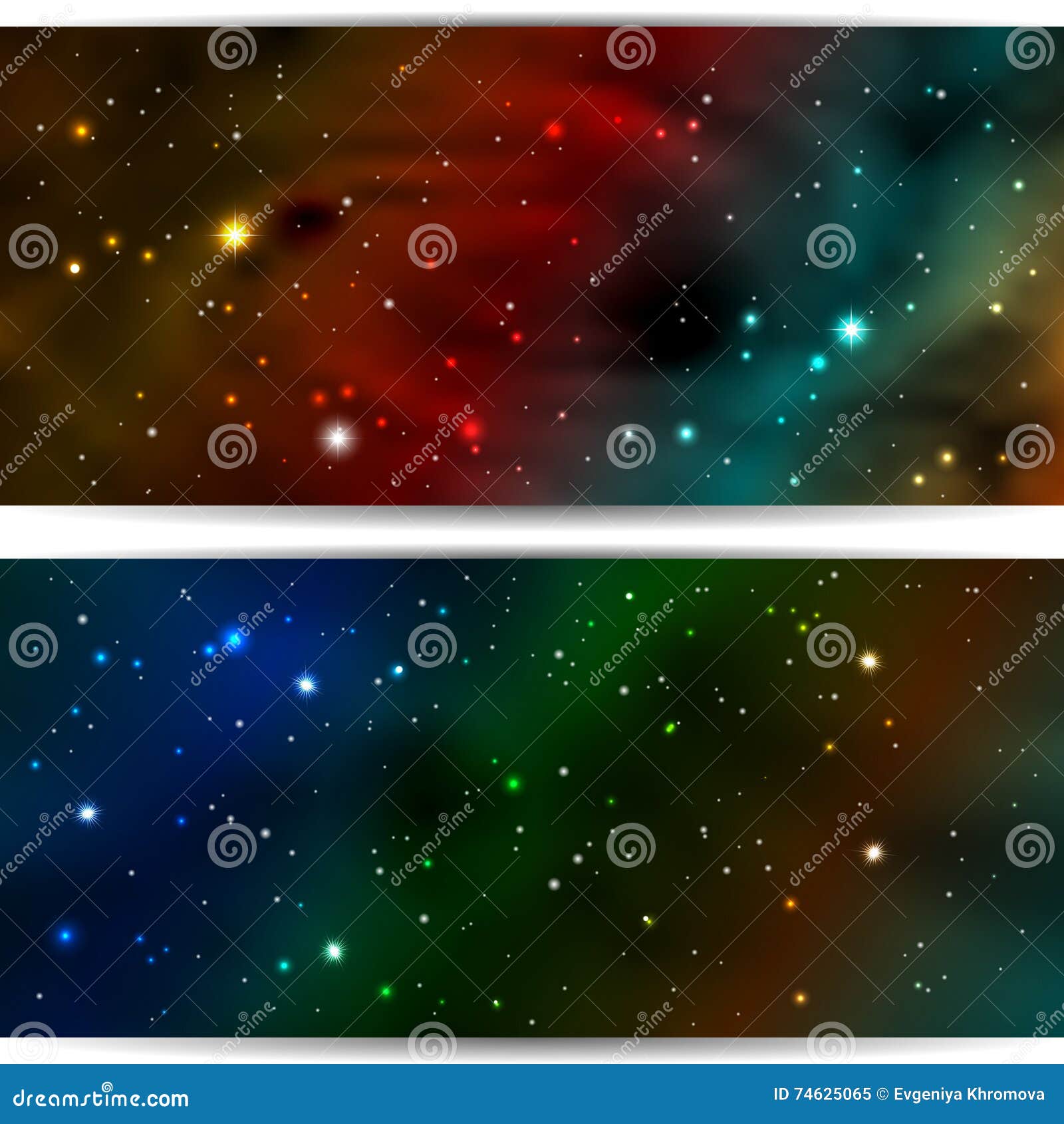 Cosmic Banner starry sky stock vector. Illustration of layout - 74625065