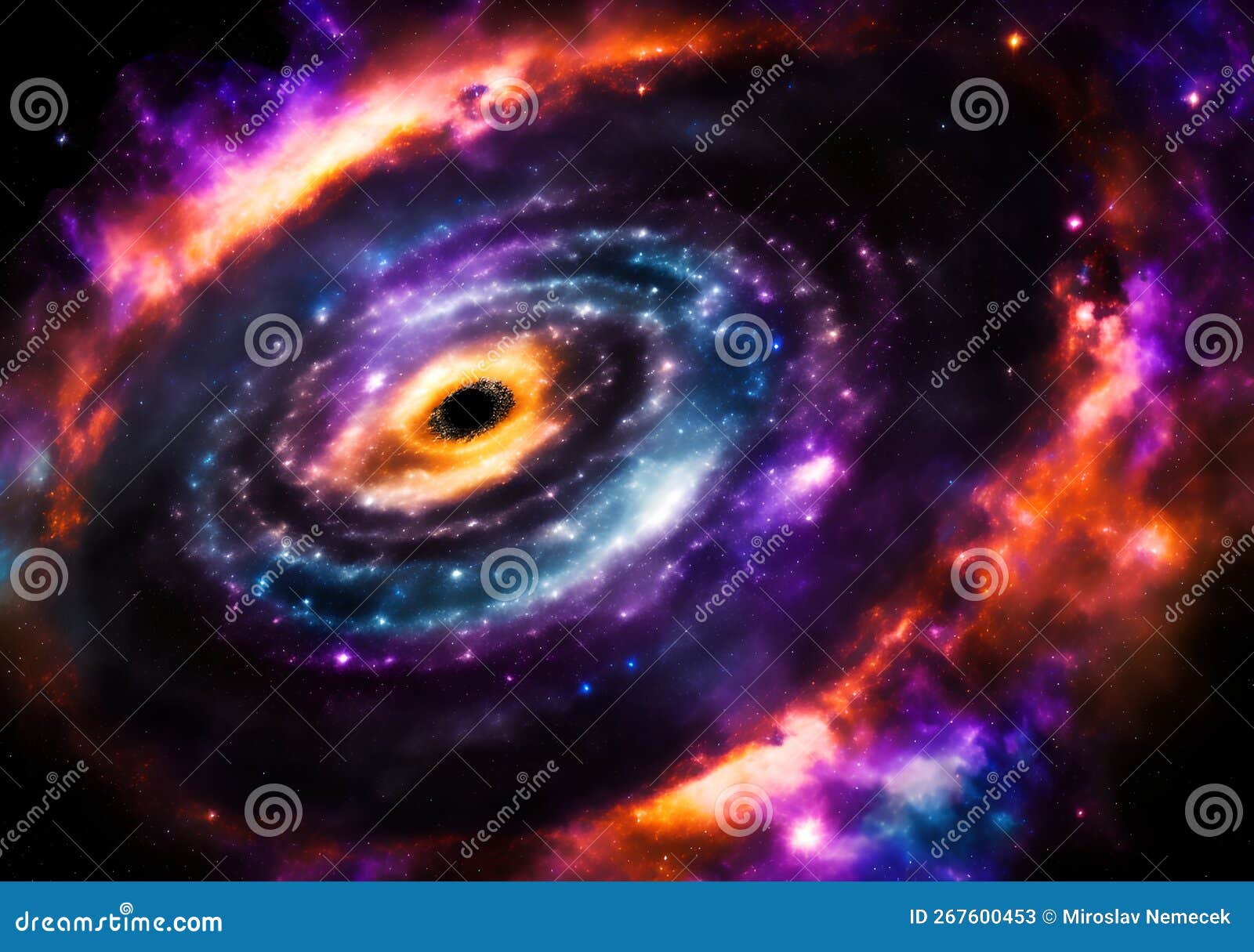 Cosmic Black Hole, Generative AI Illustration Stock Illustration ...