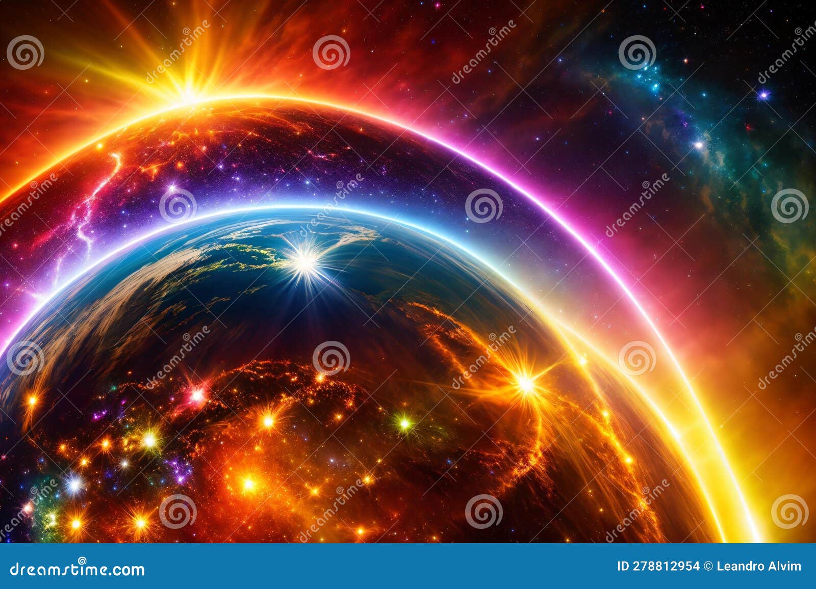 Cosmic Blast a Celestial Explosion of Multicolored Light.AI Generated ...