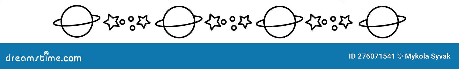 Cosmic Border Ornament stock vector. Illustration of moon - 276071541