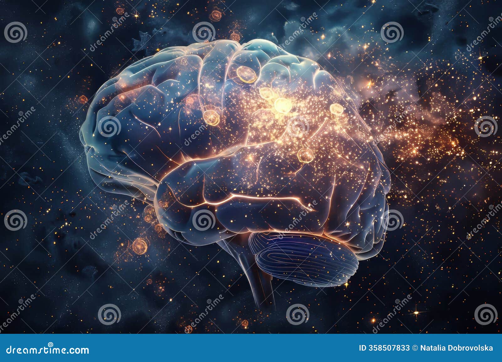 A Cosmic Brain Neurons Creating Constellations in the Expansive ...