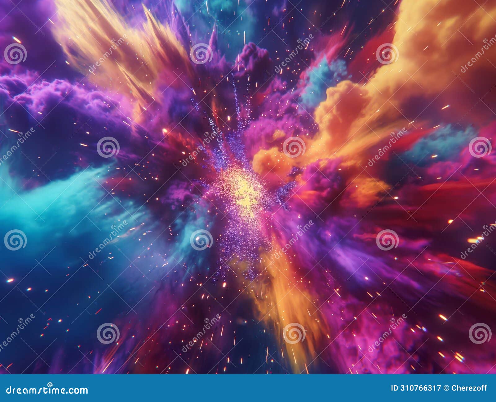 Cosmic Burst of Color stock image. Image of dynamic - 310766317