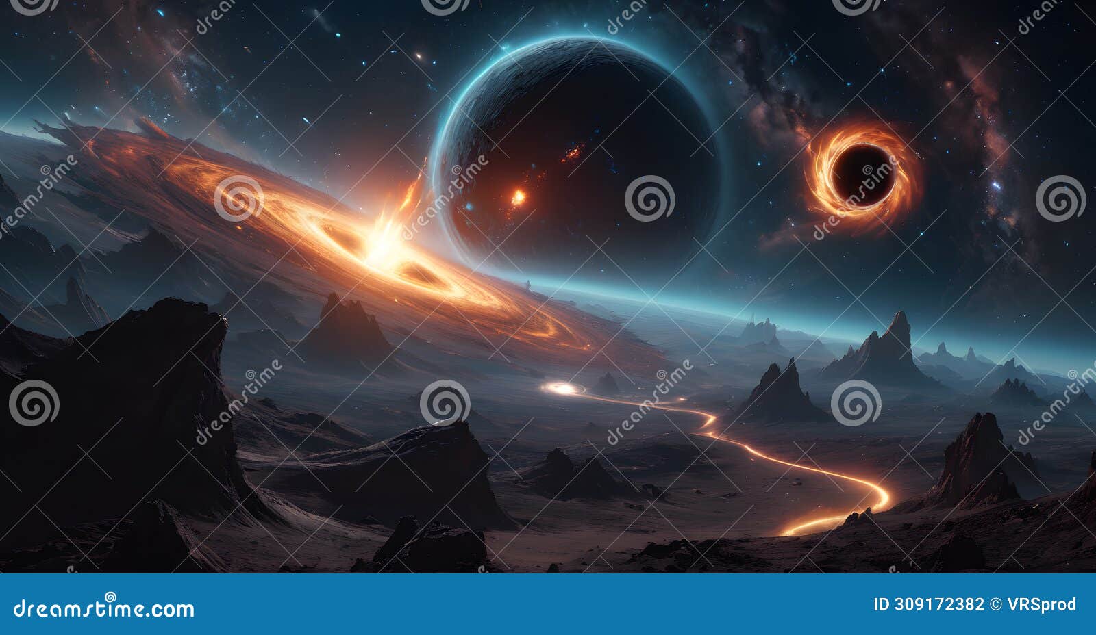 Cosmic Clash of Celestial Bodies Stock Photo - Image of astrophysics ...