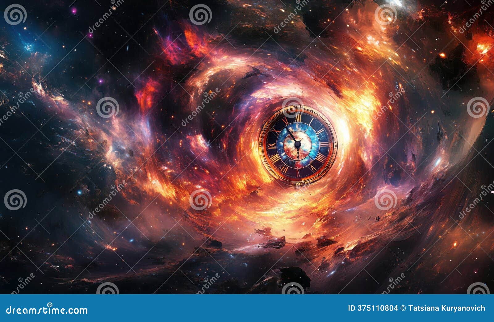 Cosmic Clock Unveiling Time In Space AI Generated Royalty-Free Stock ...