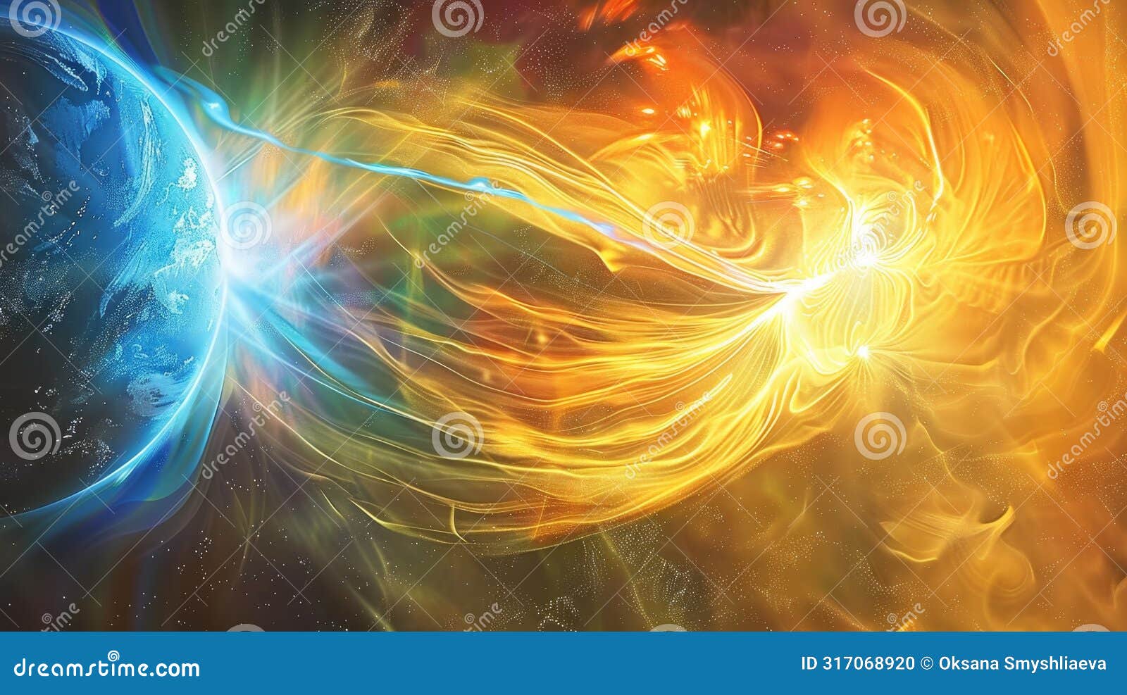 Cosmic Collision: Abstract Fusion of Fire and Ice Element Energies ...