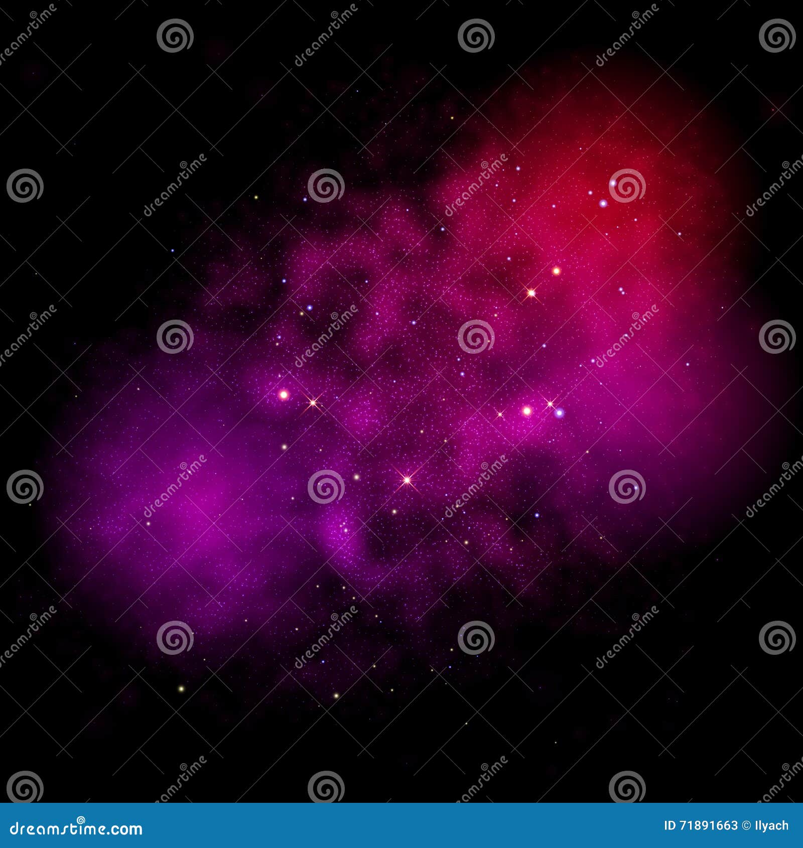 Cosmic Color Dust Cloud Nebula Stock Illustration - Illustration of ...