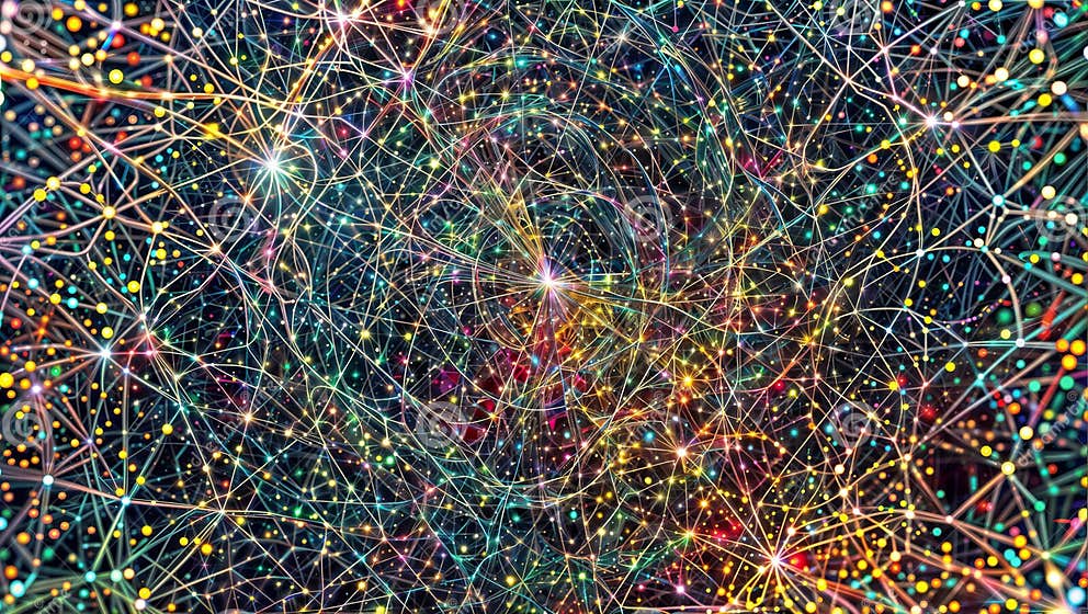 Cosmic Connection: Abstract Lines & Dots Form Network in Space ...