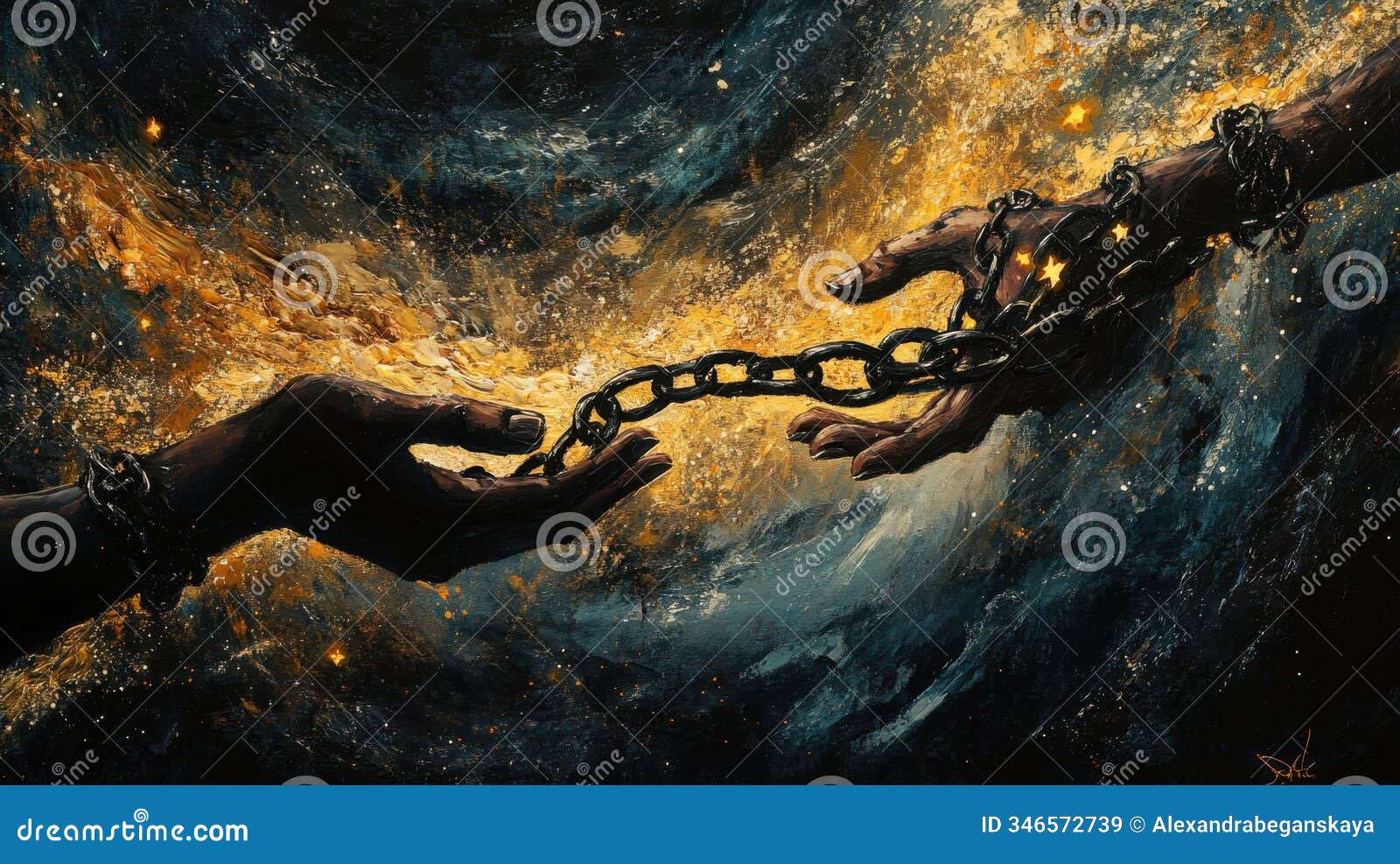 Cosmic Connection through Broken Chains, Conceptual Artwork ...