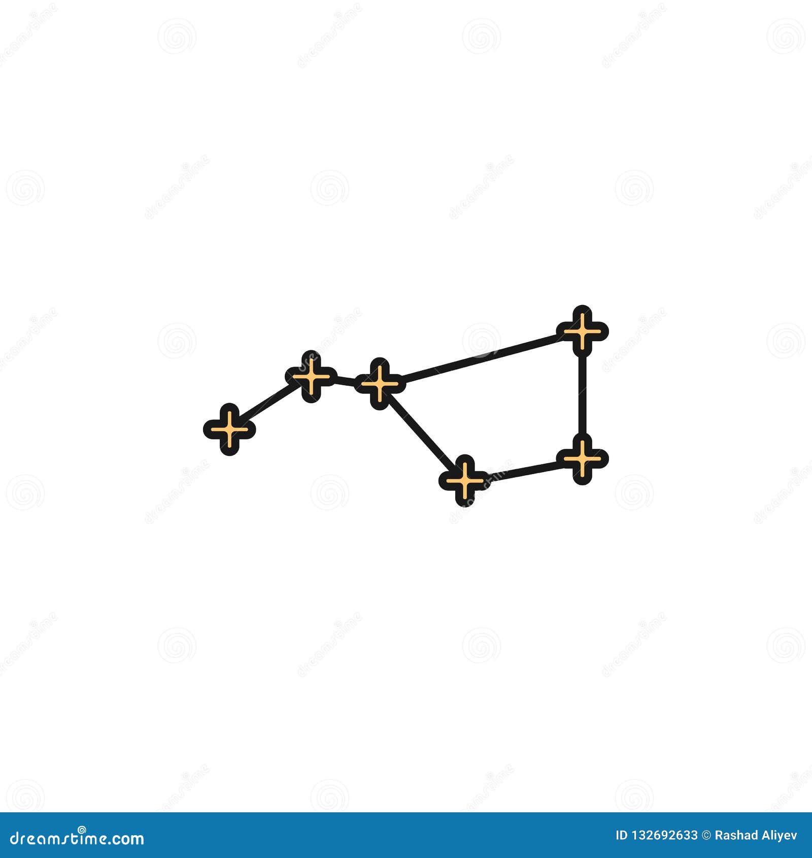 Cosmic Constellation Icon. Element of Space Outline Color Icon. Thin ...