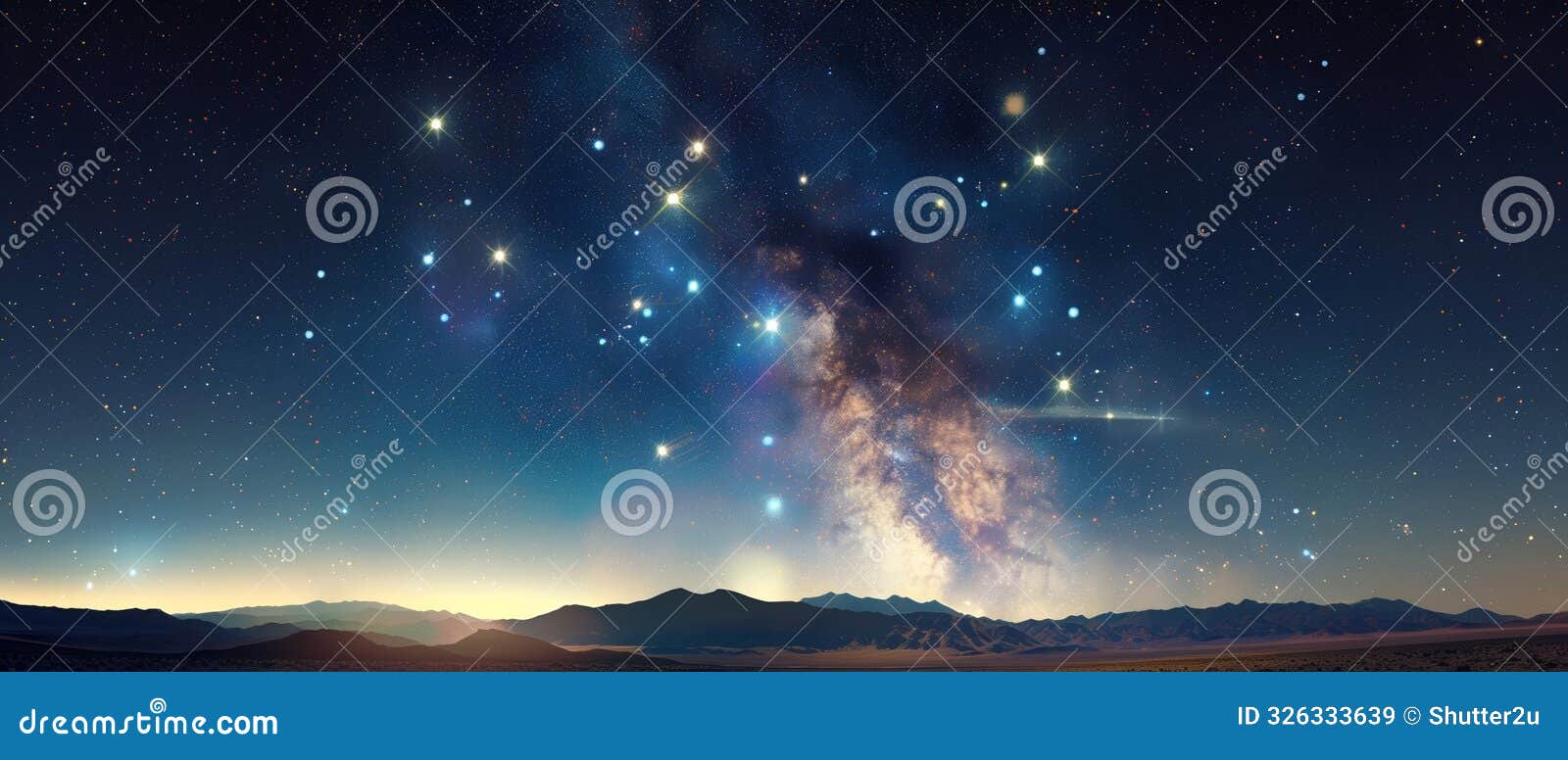 A Cosmic Constellation Shining in a Clear Night Sky Stock Illustration ...