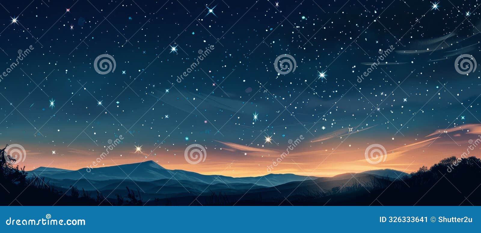 A Cosmic Constellation Shining in a Clear Night Sky Stock Illustration ...