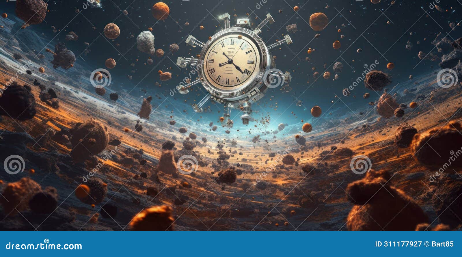 Cosmic Countdown Clock in Space Emphasizing the Passage of Time ...