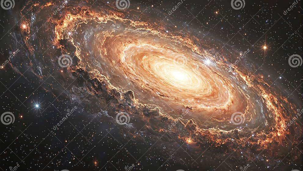 Cosmic Creation in Religious Art Stock Illustration - Illustration of ...