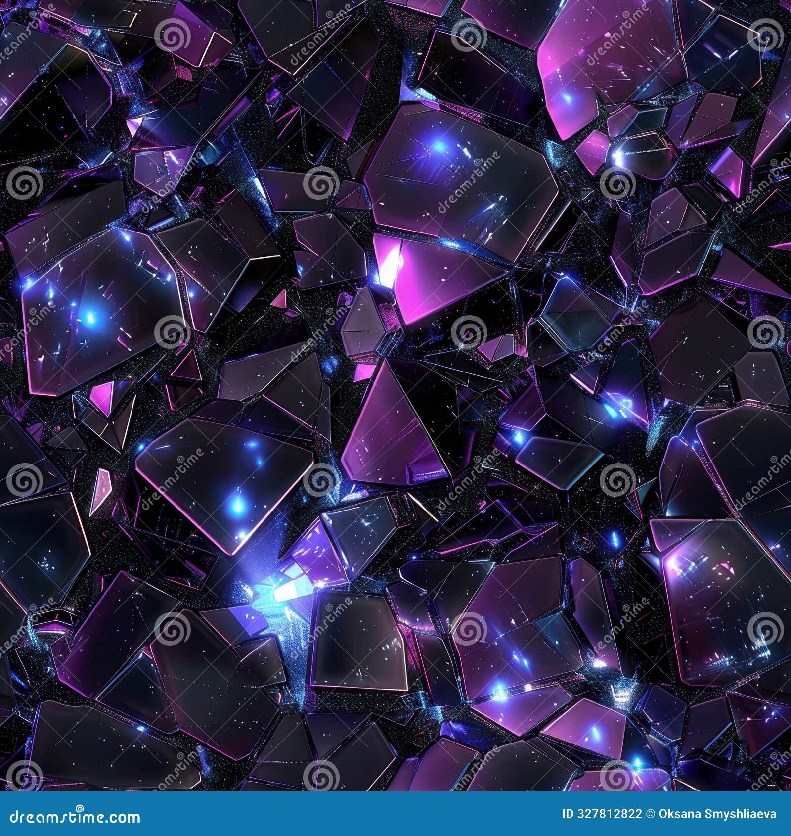 Cosmic Crystal Geometric Shapes in Dark Space Background Stock Photo ...