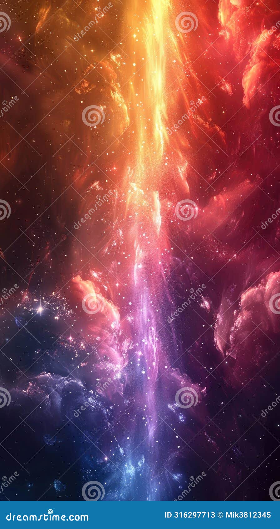 Cosmic Dance of Colors in the Infinite Universe. Stock Illustration ...