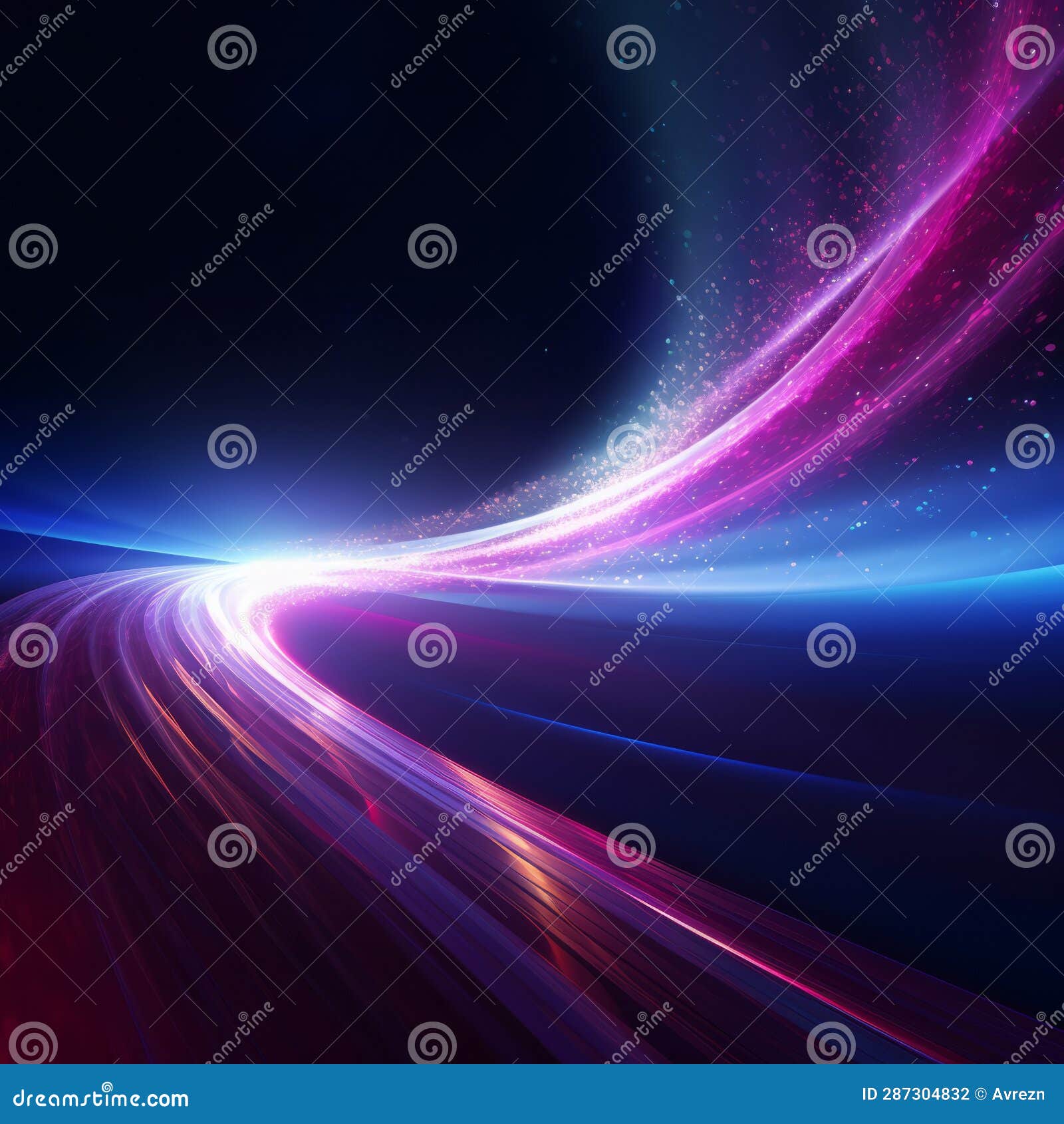 Cosmic Dance of Vibrant Light Streaks in Space, Generative AI Stock ...