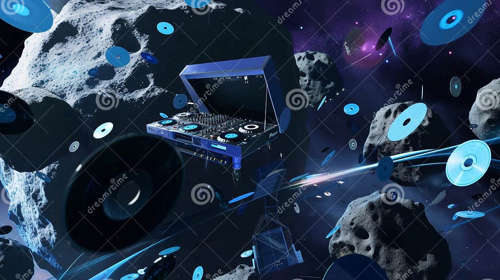 Cosmic DJ Setup stock image. Image of scifi, audio, mixing - 313459261