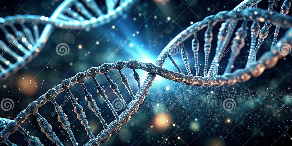 Cosmic DNA, 3D Rendered, Glittering Structure, Genetics, Science ...