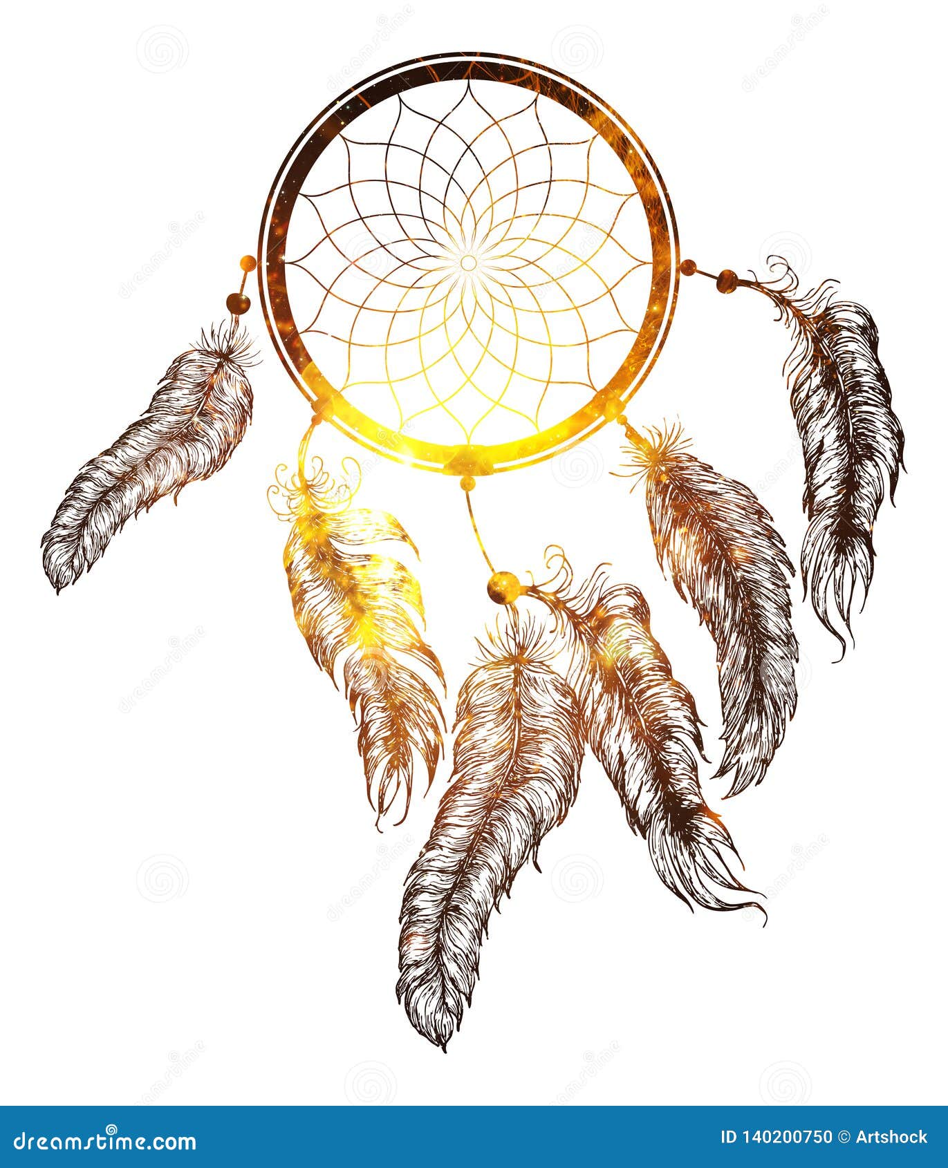 Cosmic Dreamcatcher design stock illustration. Illustration of circle ...