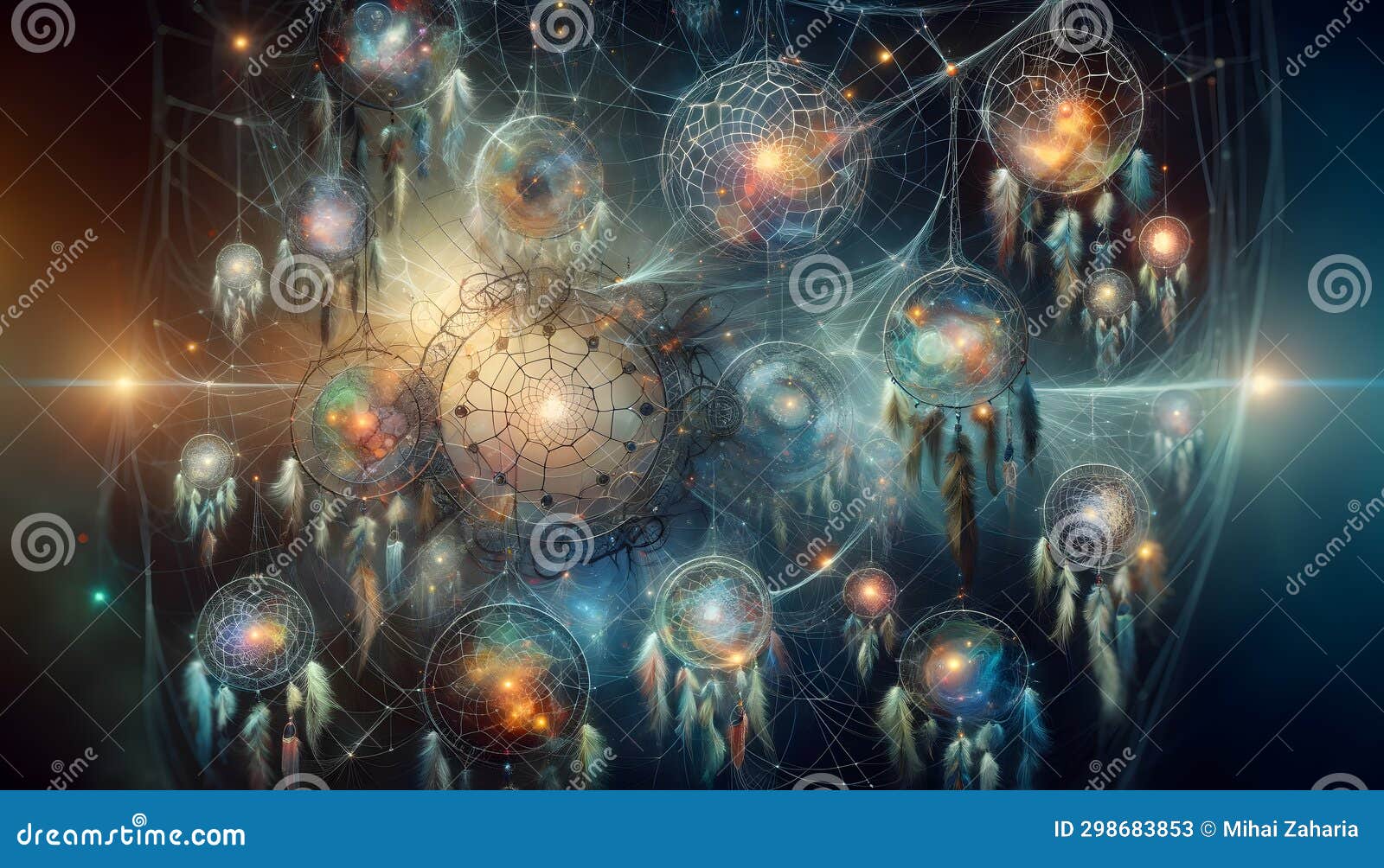 Cosmic Dreamcatchers Interwoven with Star Clusters. Created with ...