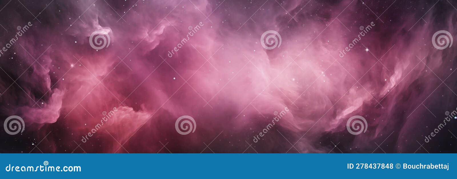 Cosmic Dreamscape Banner with Pink Nebula and Stars, Generative AI ...