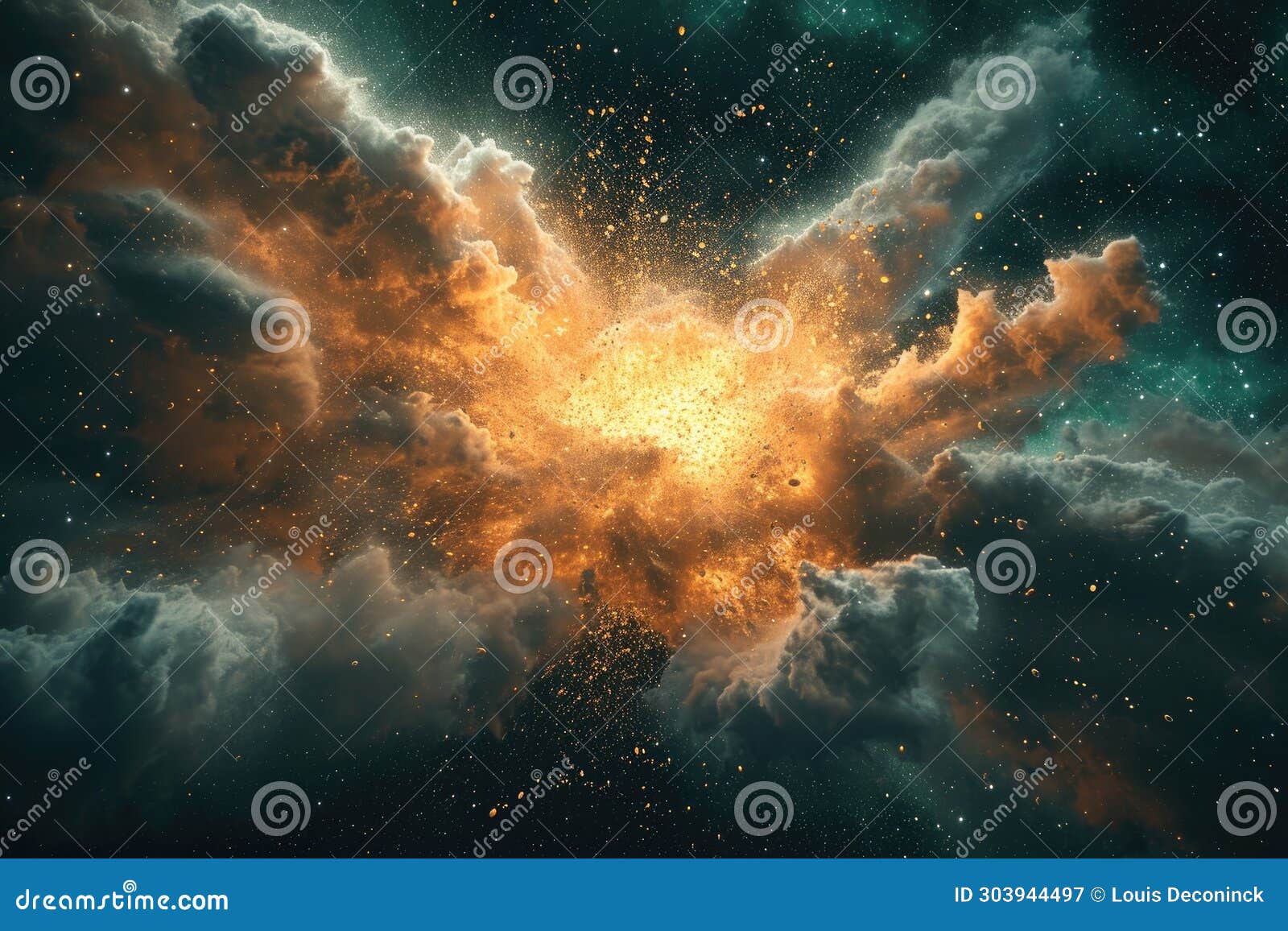 Cosmic Dust Explosion in Space Stock Illustration - Illustration of ...