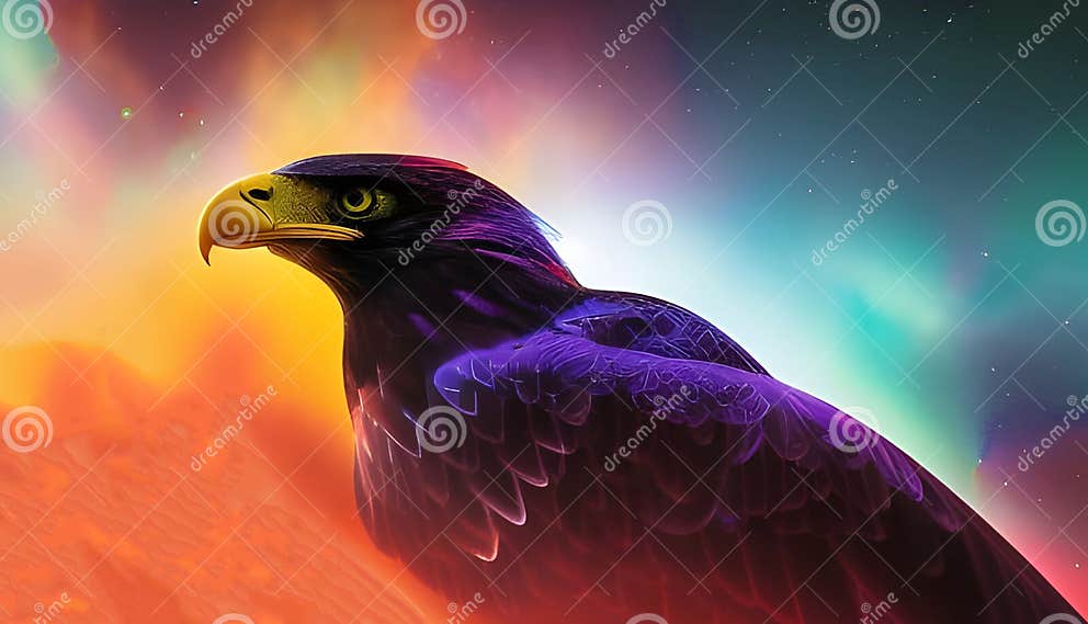 Cosmic Eagle stock illustration. Illustration of colorful - 281221441