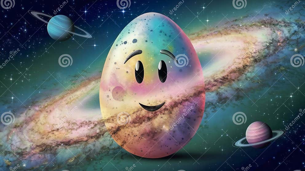 Cosmic Easter Egg with Planets and Galaxy Stock Photo - Image of stars ...