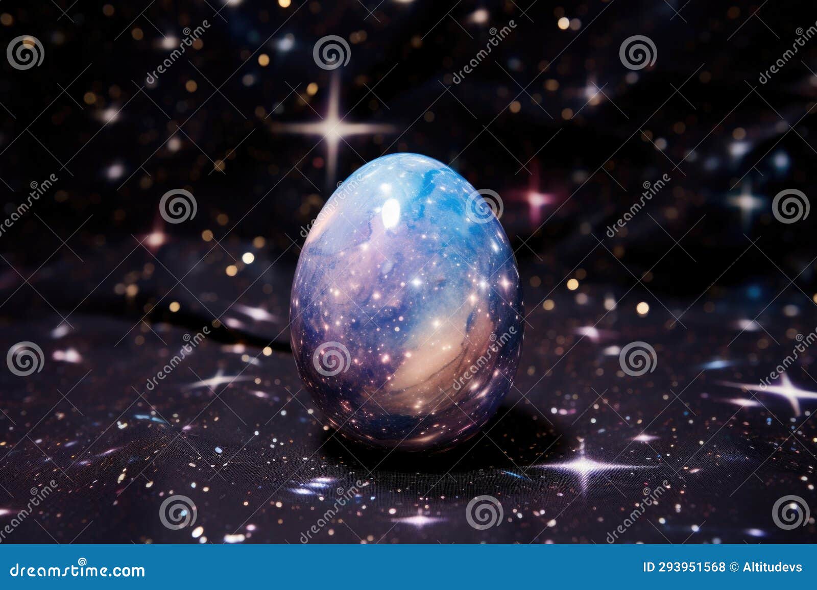 A Cosmic Egg Lying on a Bed of Glittering Stars Stock Photo - Image of ...
