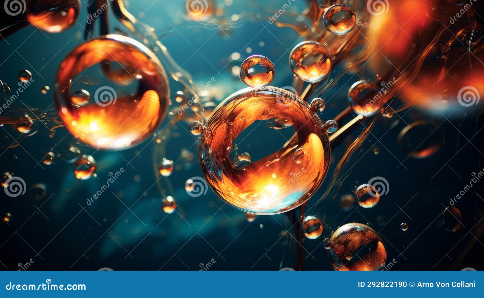 Cosmic Elixir: Liquid Bubbles Floating in the Abyss of Space Stock ...