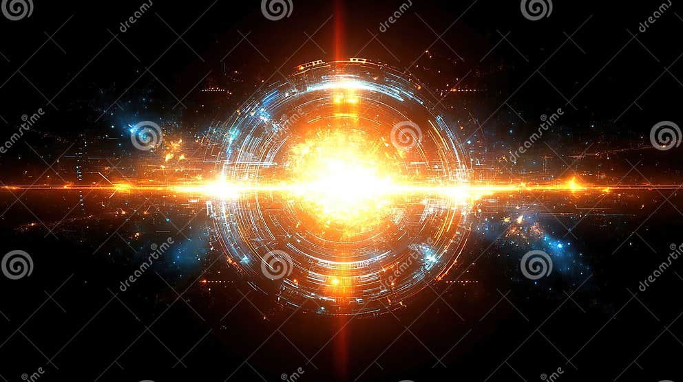 Cosmic Energy Burst Galactic Core Explosion Stock Image - Image of ...