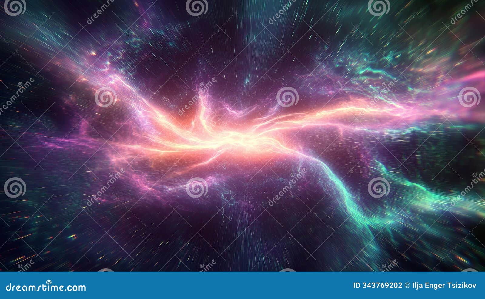 Cosmic Energy Explosion. Nebula Clouds, and Stardust. Star Birth ...