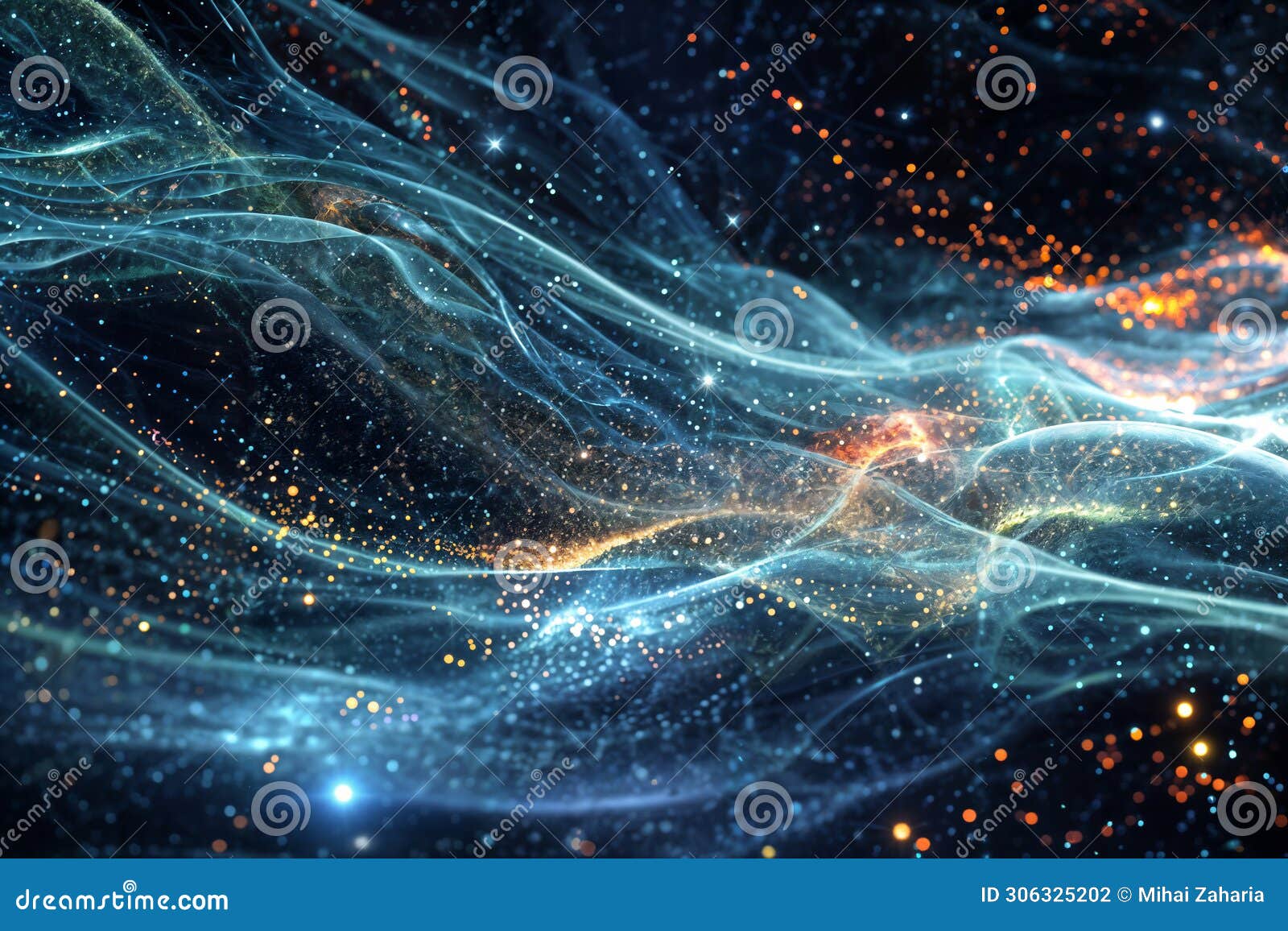 Cosmic Energy Flow Generative AI Illustration Stock Illustration ...