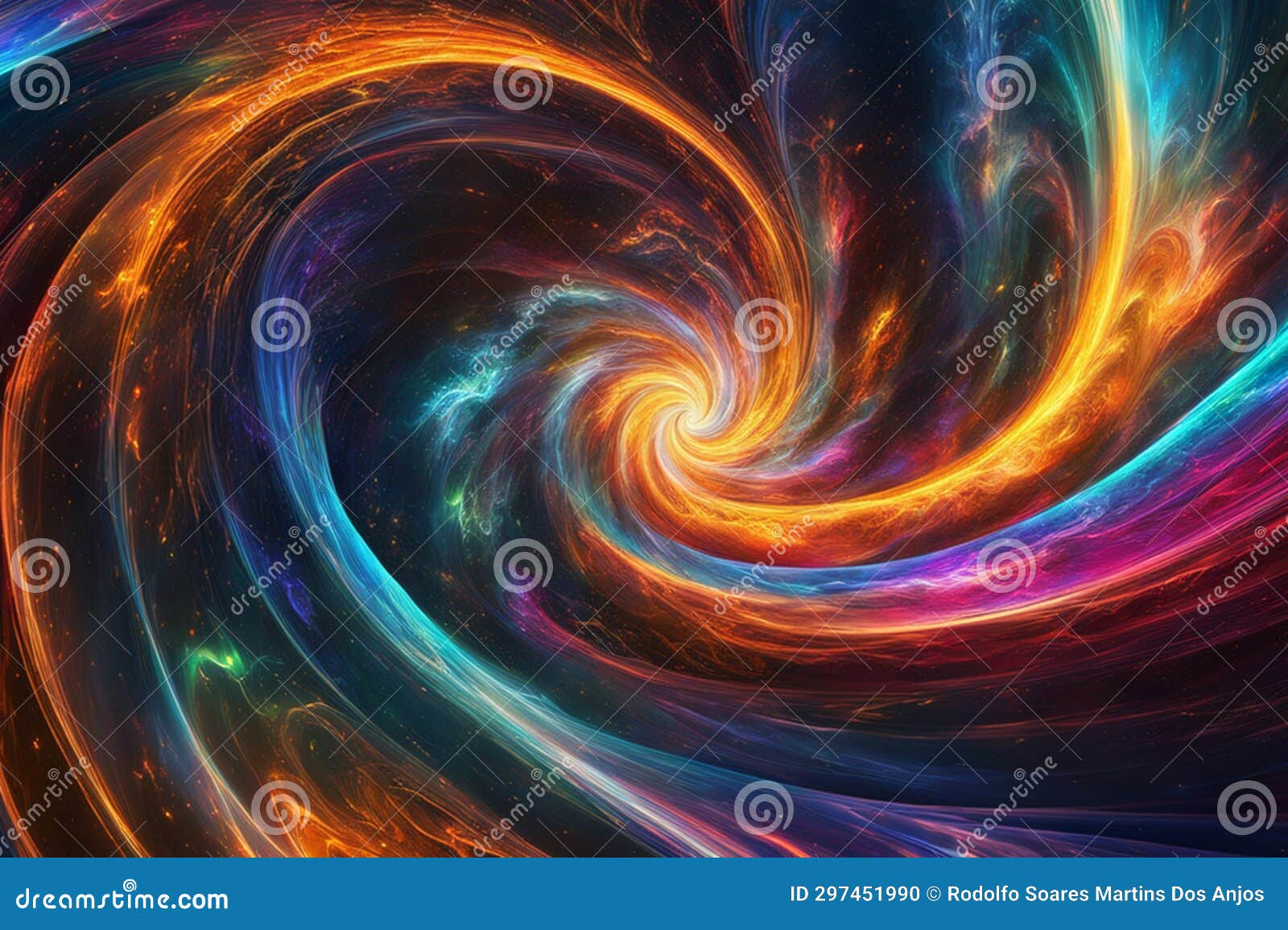 Cosmic Energy Swirl with Vibrant Colors Background Stock Illustration ...