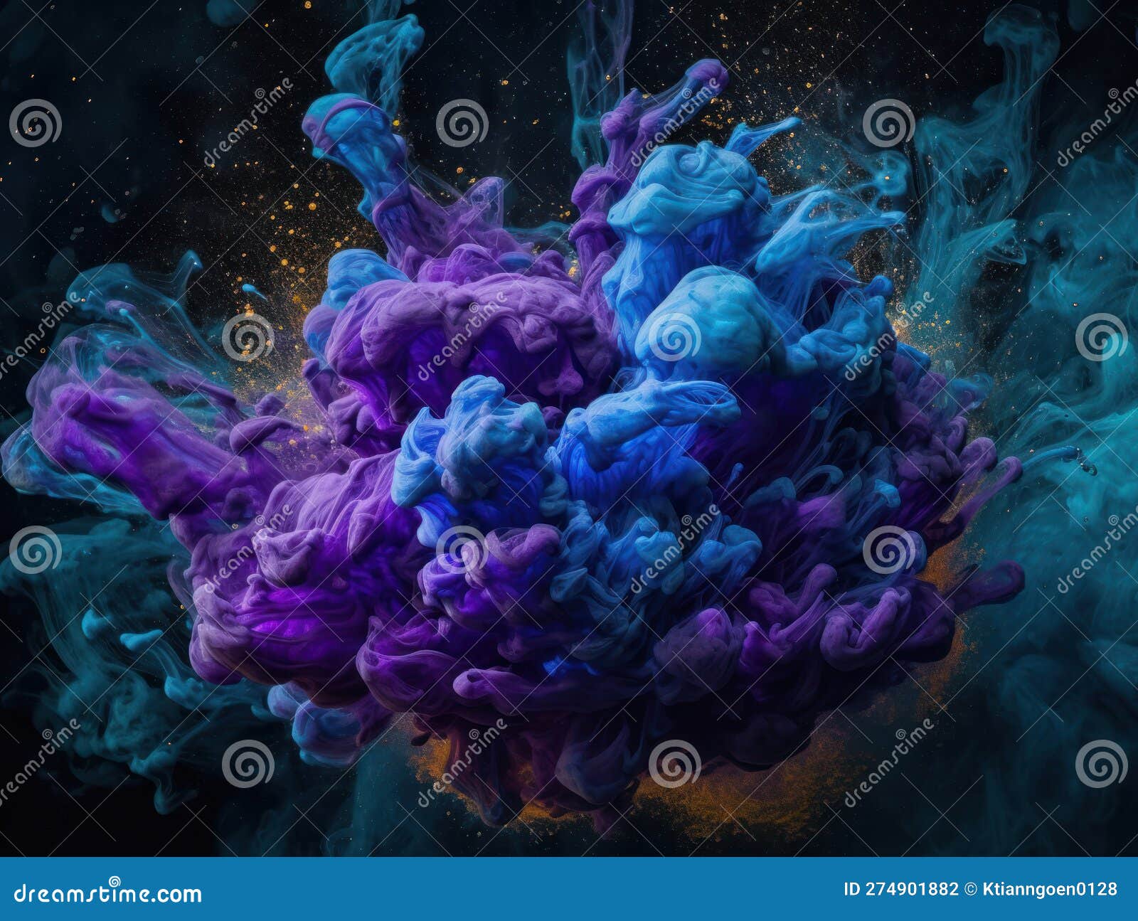 "Cosmic Explosion": Create a Fluid Art Image that Features Deep Purples ...