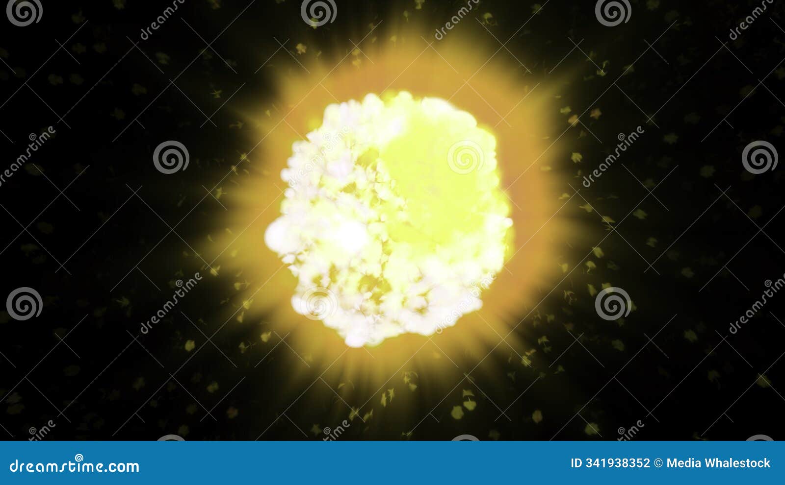 Cosmic Explosion with Formation of Ball. Motion. Bright Explosion of ...